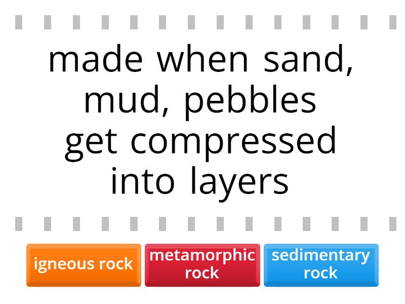 Types of Rocks - Find the match