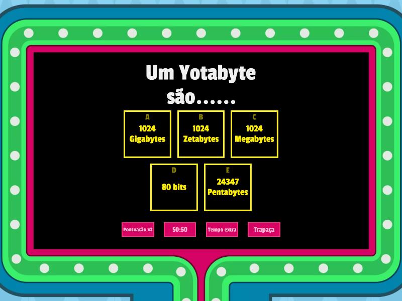Bit, Byte e múltiplos - Gameshow quiz