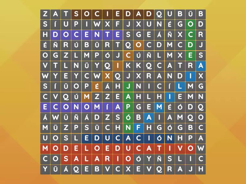 Modelo educativo Japón - Sopa de letras