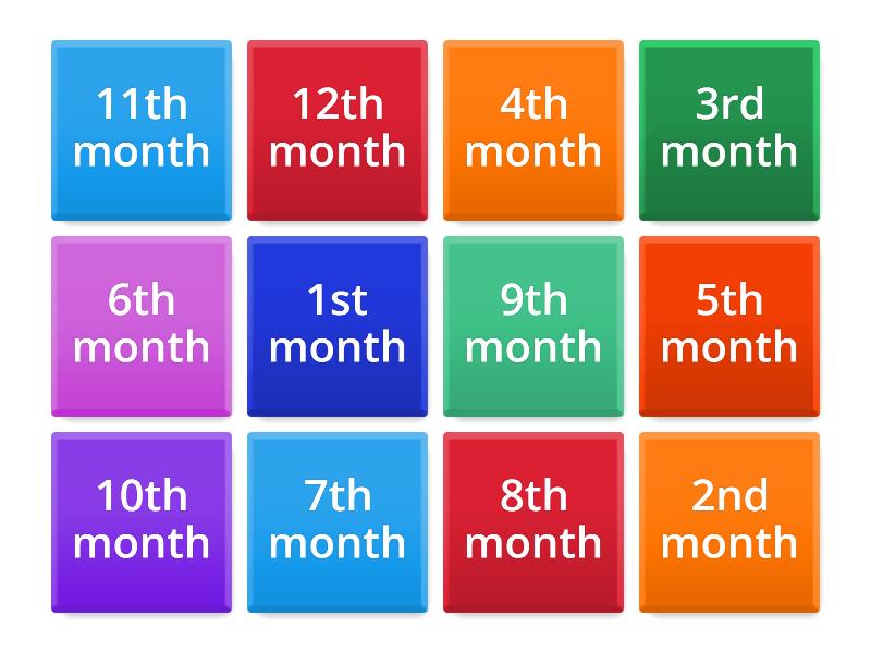 wordwall months - Flip tiles