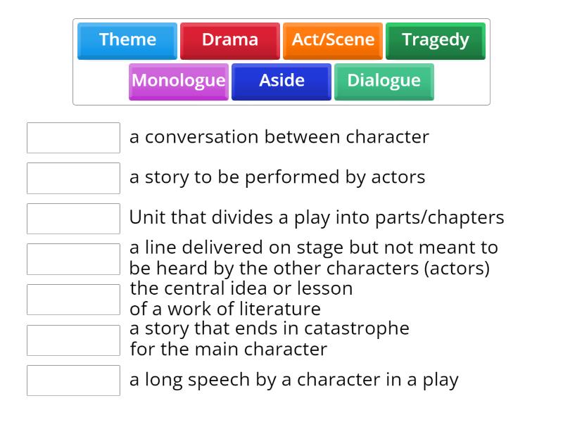 Drama terms - Match up