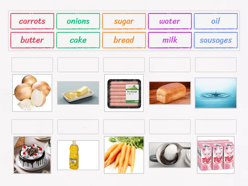 Vocabulary: food. - Match up