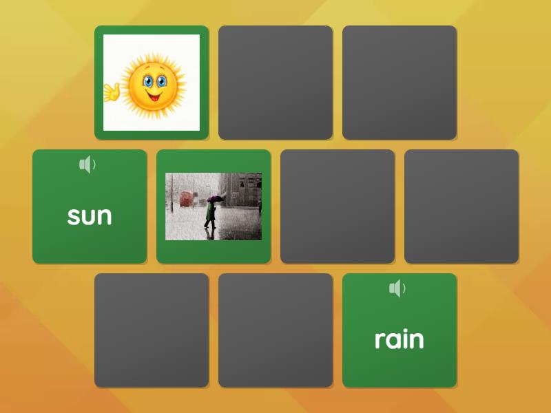 Weather lesson memory game - Matching pairs