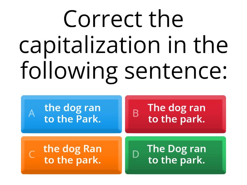 Capitalization & Punctuation (Pre-Assessment) - Quiz