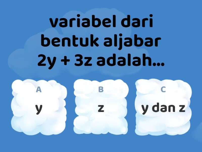 Mengenal Bentuk Aljabar Kelas 7 - Quiz