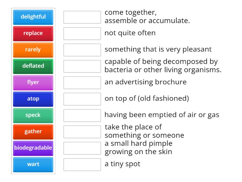 Mr. Figueroa ESL - Earth Day Festival Vocabulary - Match up