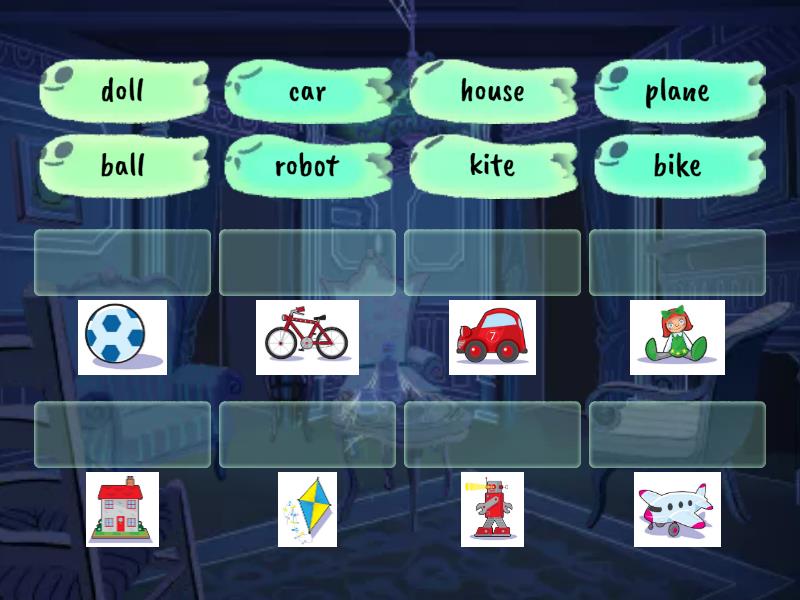 power up 1 unit 5 toys - Match up