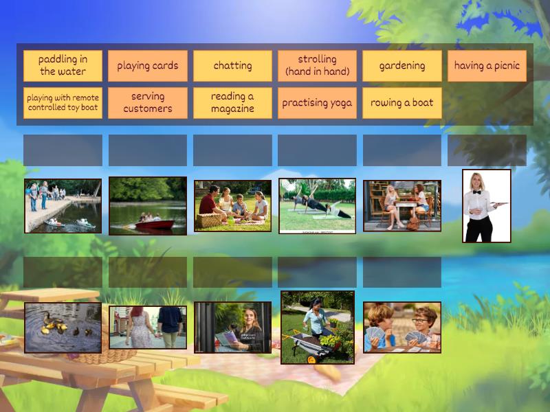 What's happening at the park? - Match up