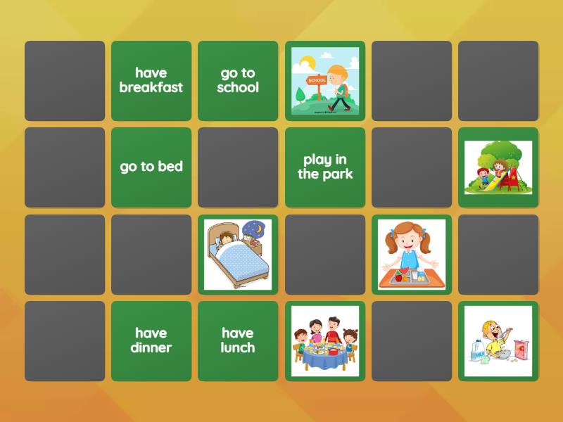 My day. Daily routine*3 - Matching pairs