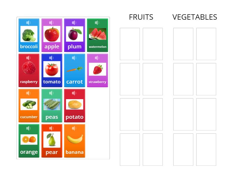 FRUITS AND VEGETABLES - Group sort