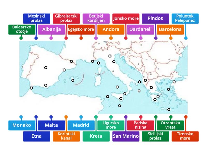 Južna Europa_sedmi - Labelled diagram