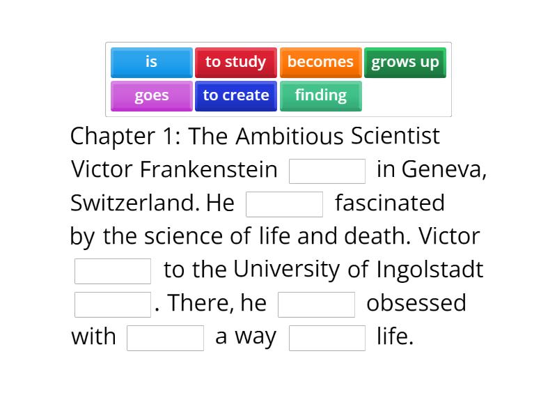 Frankenstein - s - Complete the sentence