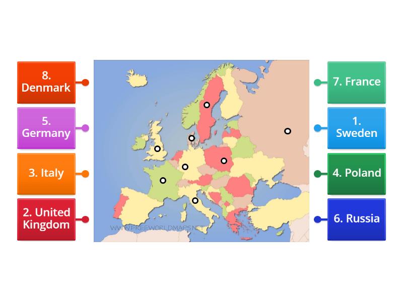 Countries Involved in World War II - Labelled diagram