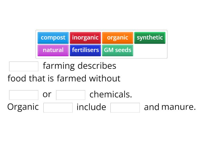 Organic Farming - Complete the sentence