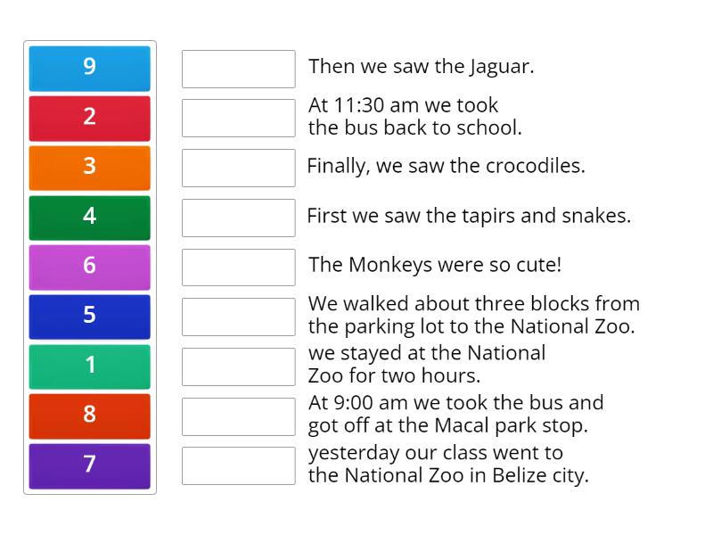 Strip story. Arrange the story in the correct order. - Une las parejas