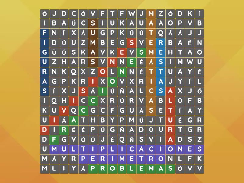 Sopa de letras Matemáticas - Wordsearch