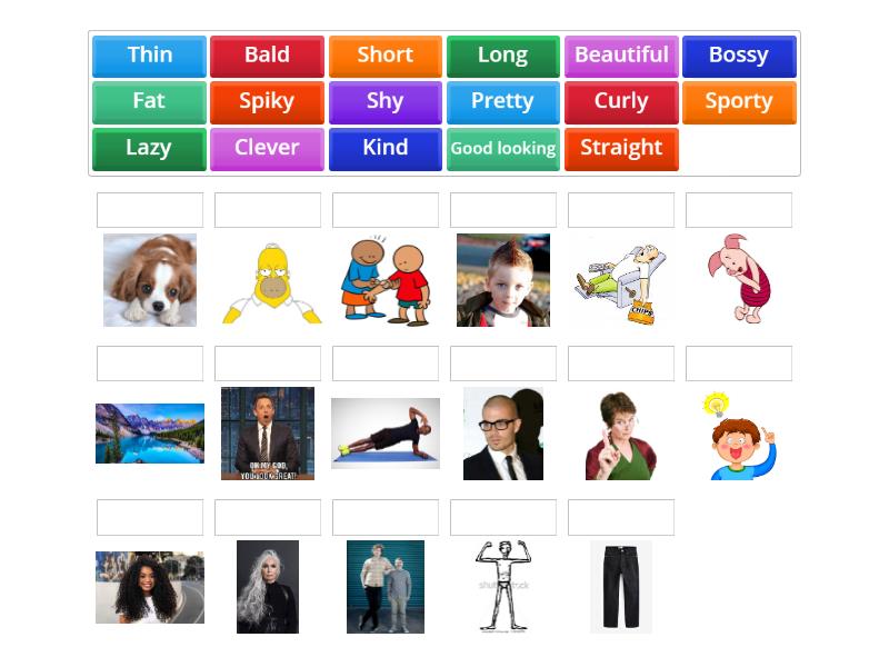 Descriptive Adjectives - Match up