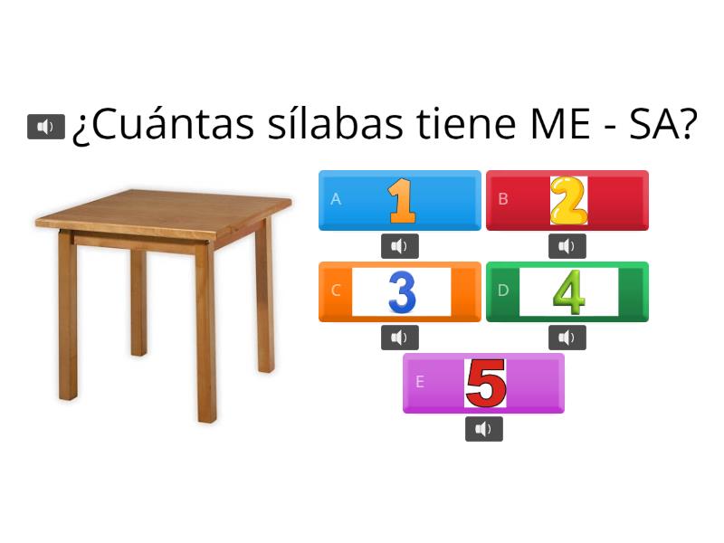 Conteo de sílabas - KINDER - Quiz