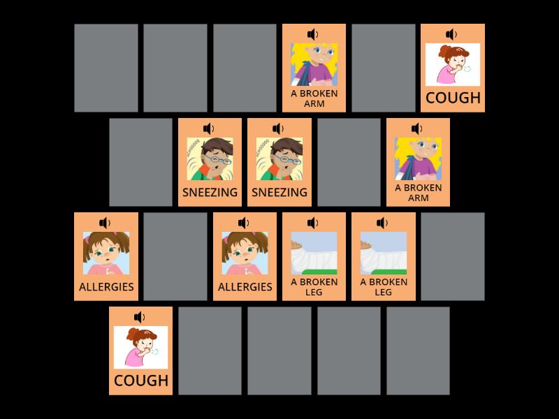 Illnesses and symptoms - level 1/2 - Matching pairs