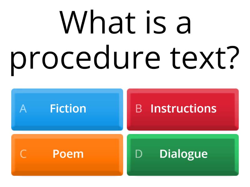 Understanding Procedure Text - Quiz
