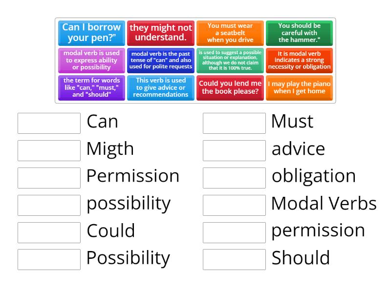 Modal verbs1 - Match up