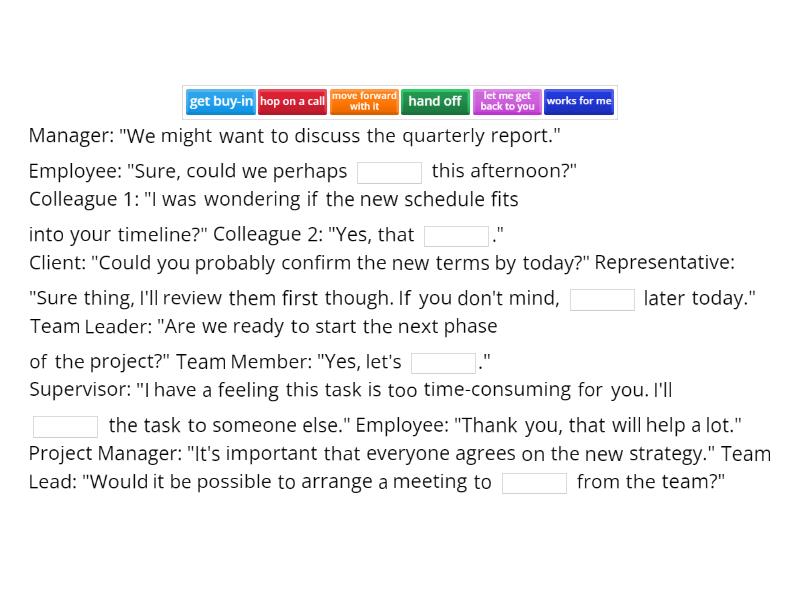 6 expressions - Complete the sentence