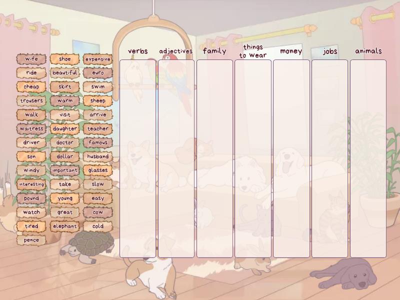 Prepare 1 final test vocab - Group sort