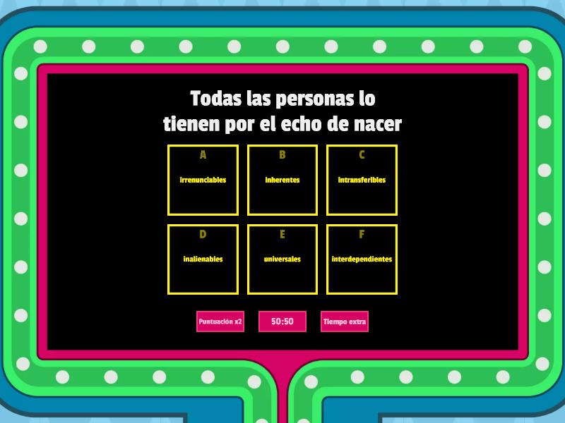 LOS DERECHOS HUMANOS - Concurso de preguntas