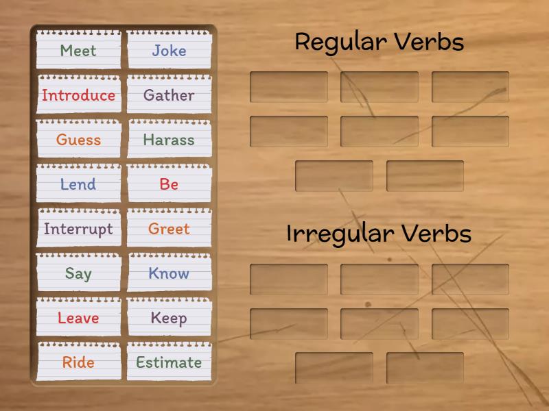 Identifying Regular and Irregular Verbs - Group sort