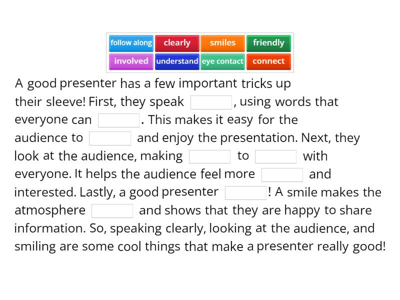 S2 PowerPoint - What makes a good presenter? - Missing word