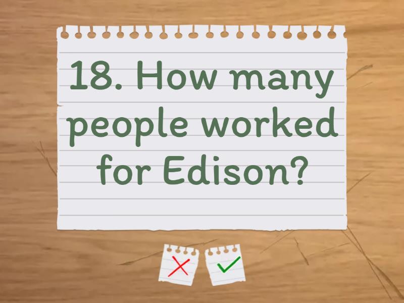 Young Thomas Edison - Comprehension Questions - Flash cards
