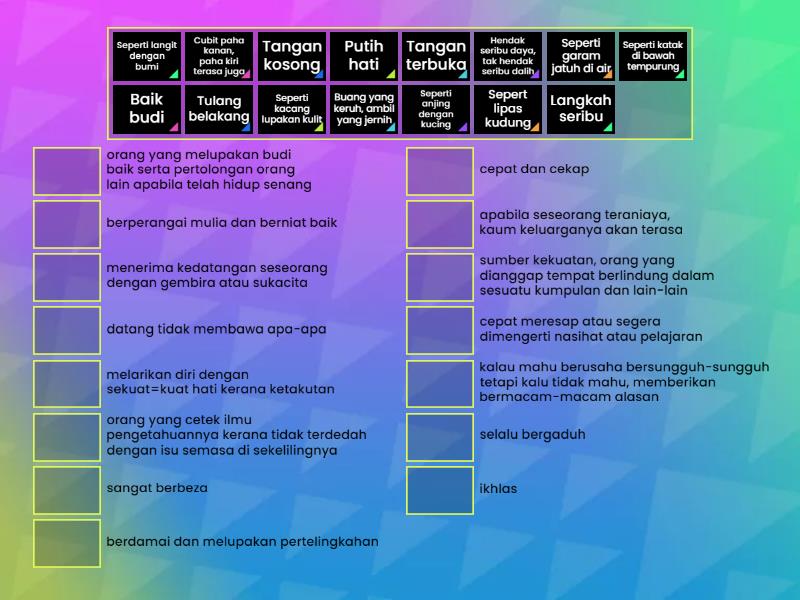 Peribahasa P5 & P6 - Bahagian 2 - Match up