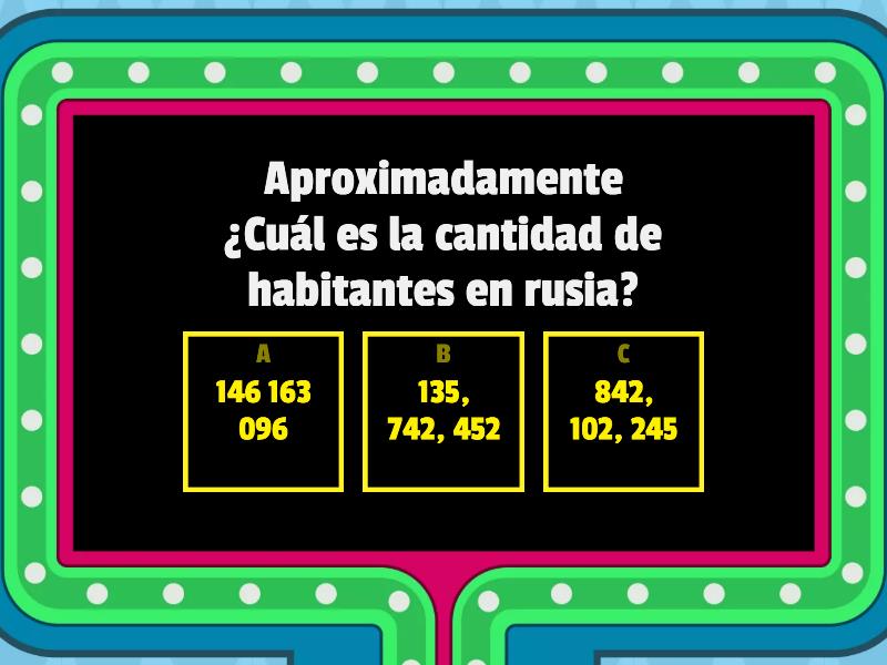 cuestionario de rusia - Gameshow quiz