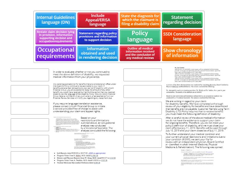 12 Elements of Denial - Match up