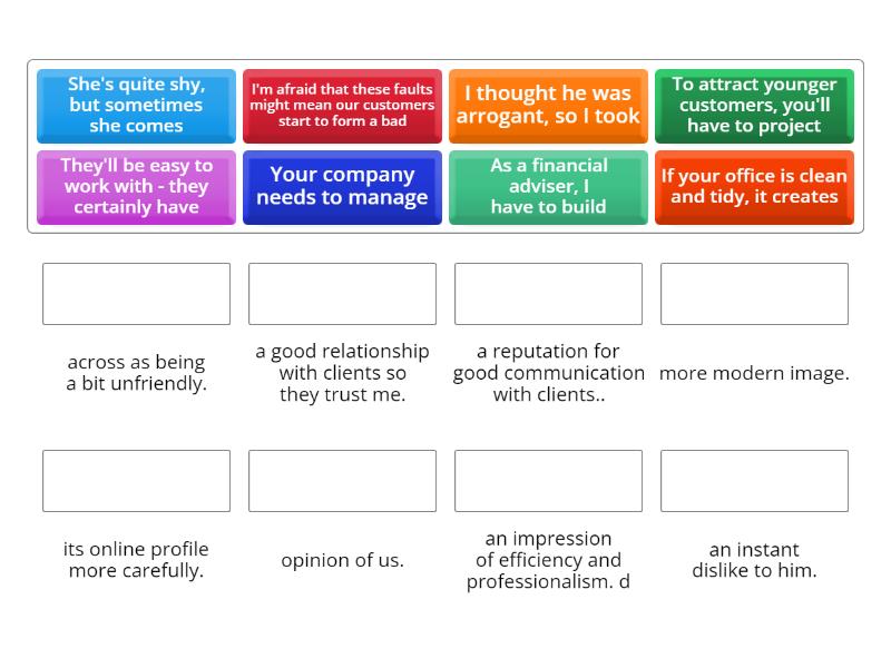 First impressions - Match up