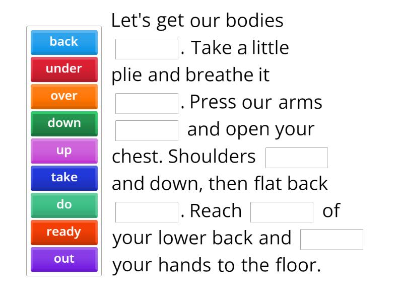 Dance English - Complete with missing words/phrases - Complete the sentence