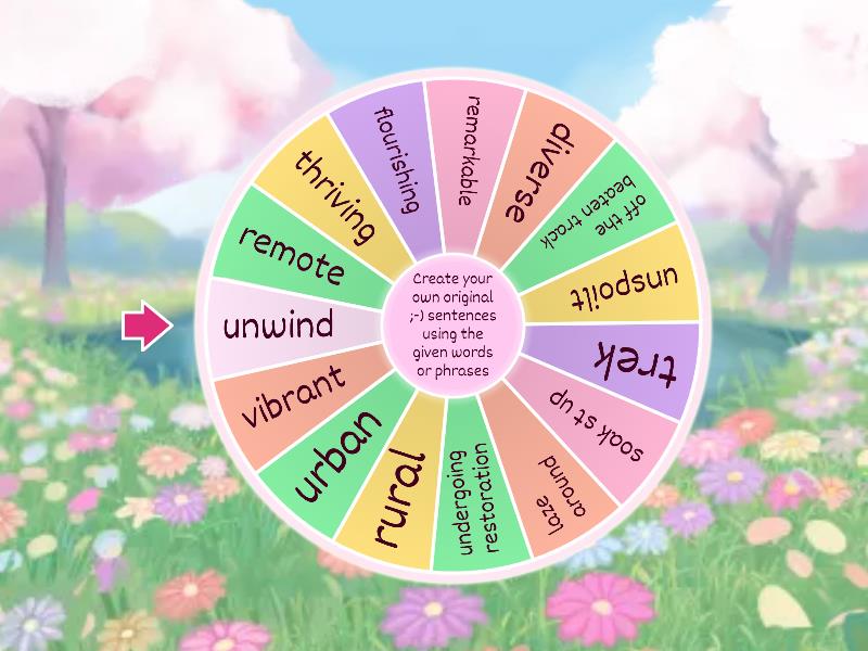 Holiday - vocabulary - Spin the wheel