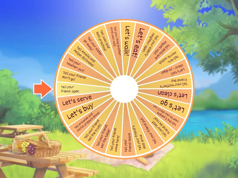 Wheel of Commands (tú, usted, ustedes, nosotros) - Spin the wheel