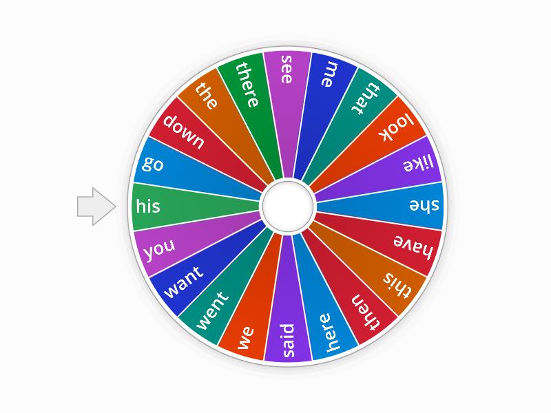 Snap words - Spin the wheel