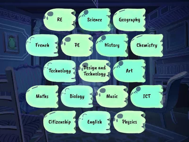 School subjects - Flip tiles