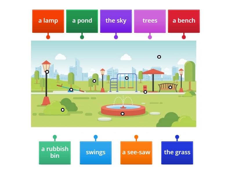 In the park - objects Mr Noel - Labelled diagram