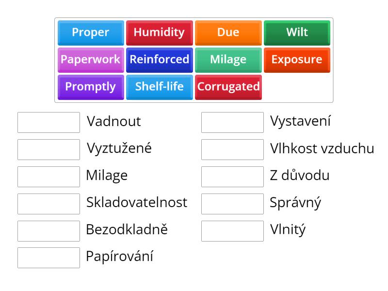 15. Specialized Cargo in Transport - Match up