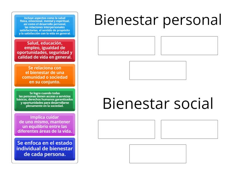 Bienestar personal y social - Group sort