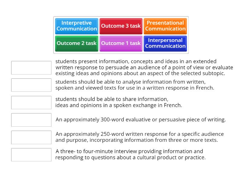 Unit 4 French - Match up