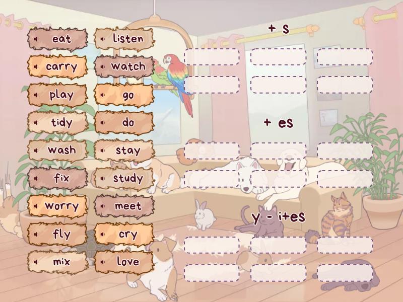 Present Simple S Es Ies Sort Out Group Sort
