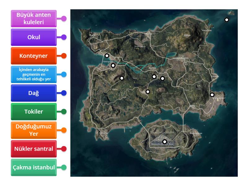 Pubg Erangel - Labelled diagram