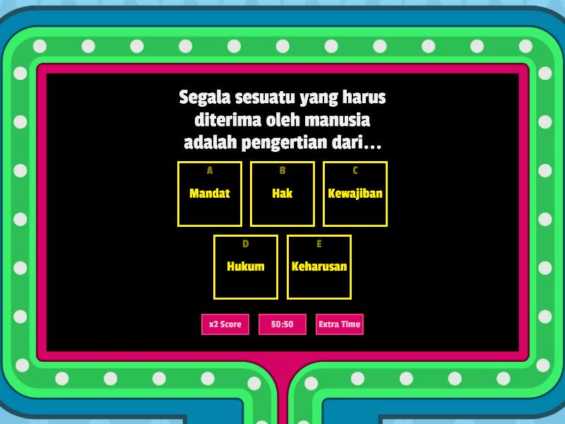 KUIS PENDIDIKAN PANCASILA KELAS 1 MI - Gameshow quiz KUIS PENDIDIKAN PANCASILA KELAS 1 MI - Gameshow quiz