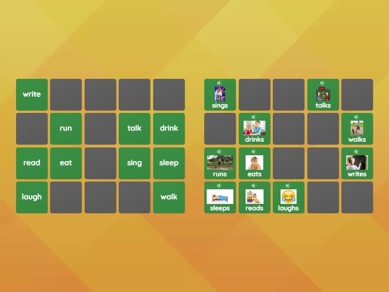 Action Verbs - Set 2 - Matching pairs