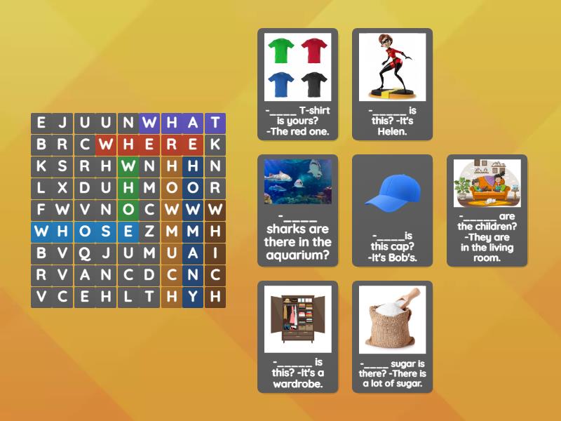 QUESTION WORDS - Wordsearch