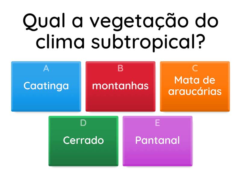 clima subtropical - Quiz